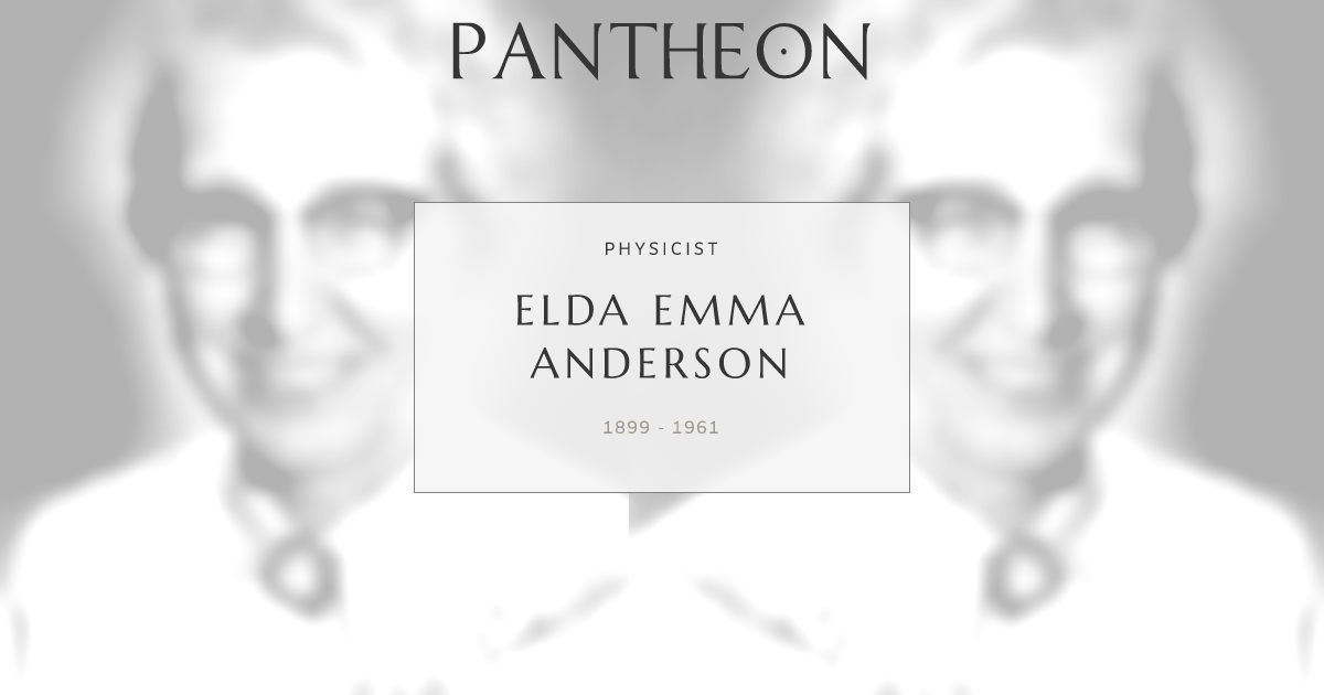 Elda Emma Anderson Biography | Pantheon
