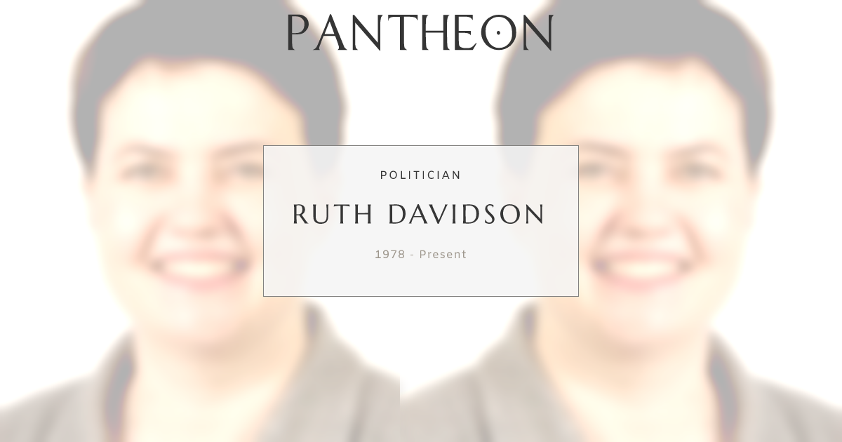 Ruth Davidson Biography | Pantheon