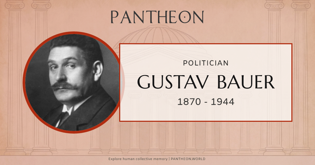Gustav Bauer Biography | Pantheon