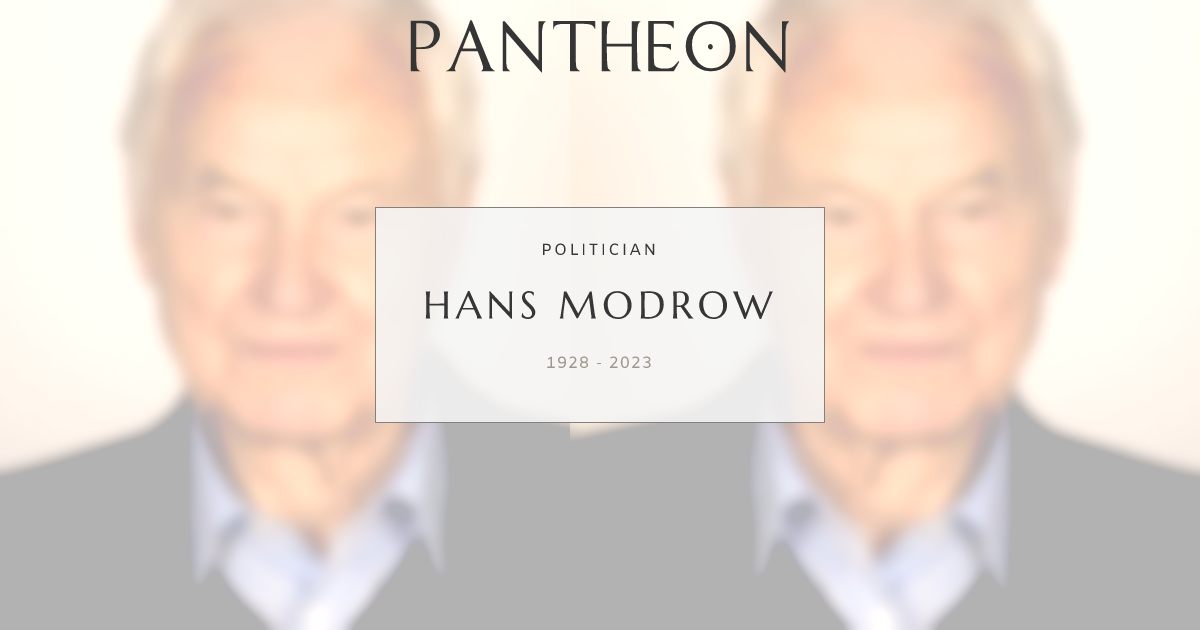 Hans Modrow Biography | Pantheon