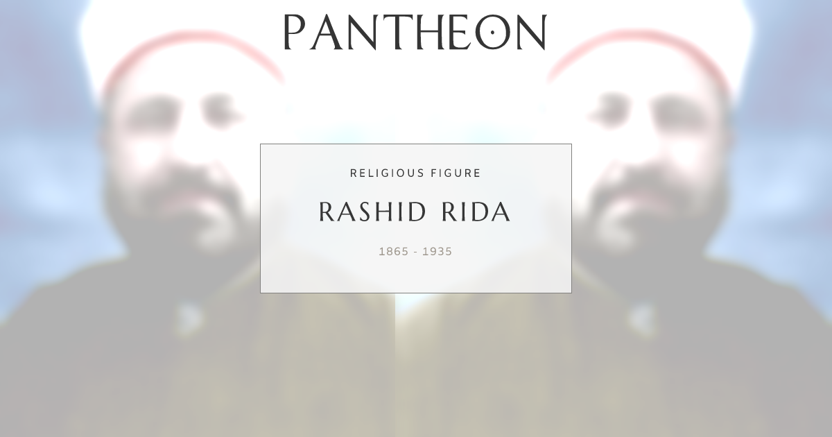 Rashid Rida Biography | Pantheon