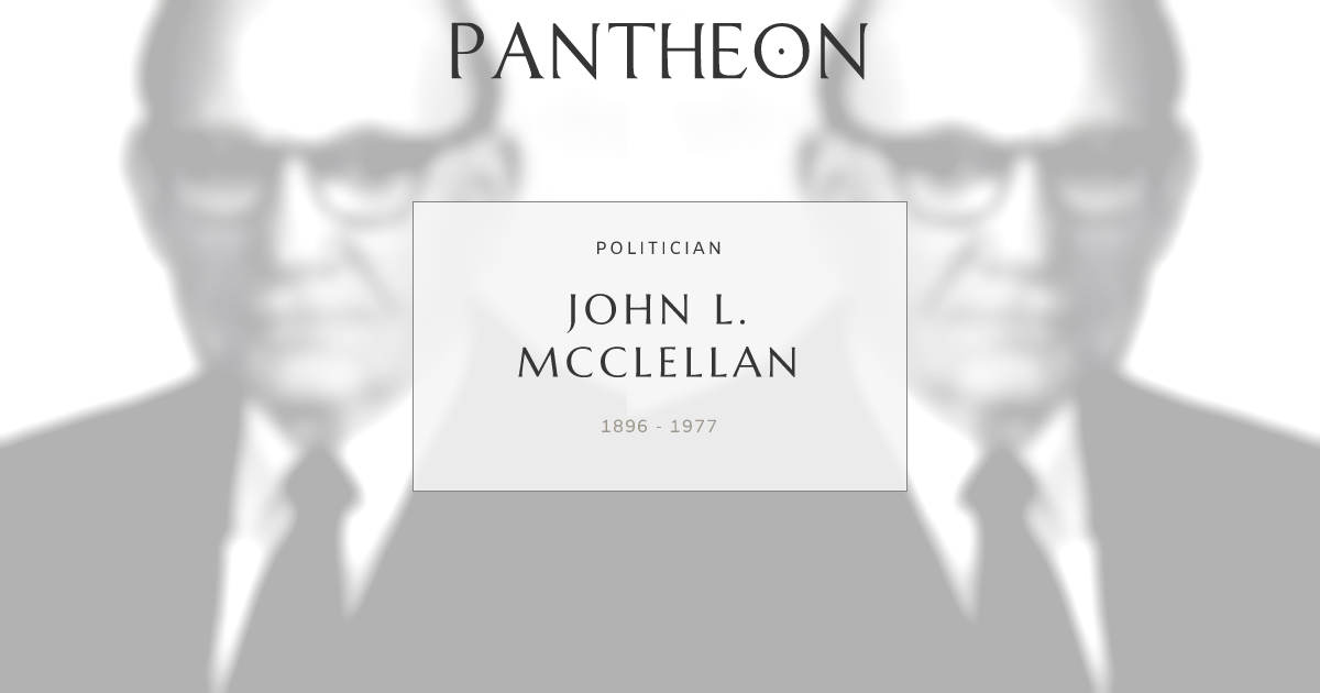 John L. McClellan Biography | Pantheon