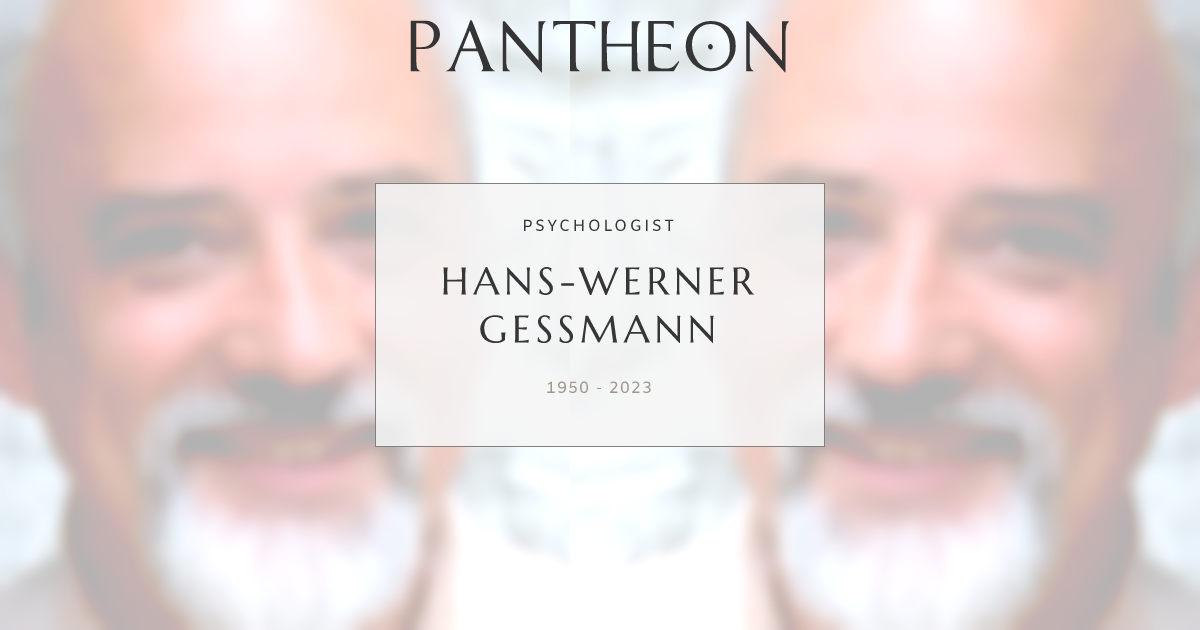 Hans-Werner Gessmann Biography | Pantheon