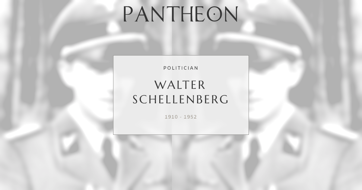 Walter Schellenberg Biography | Pantheon