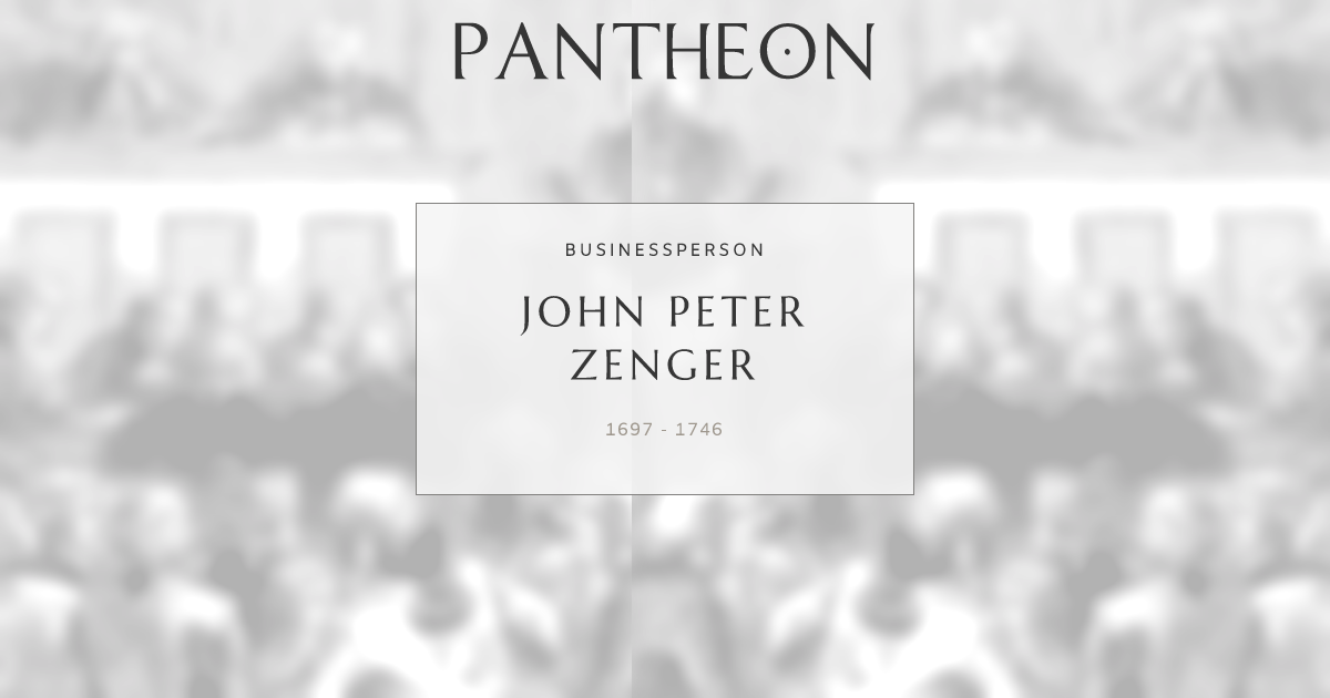 John Peter Zenger Biography | Pantheon