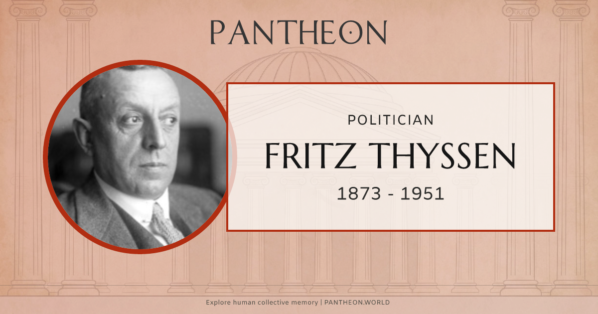 Fritz Thyssen Biography | Pantheon