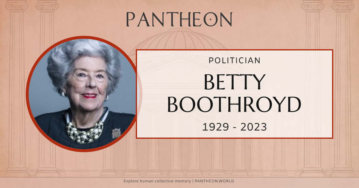 Betty Boothroyd Biography | Pantheon