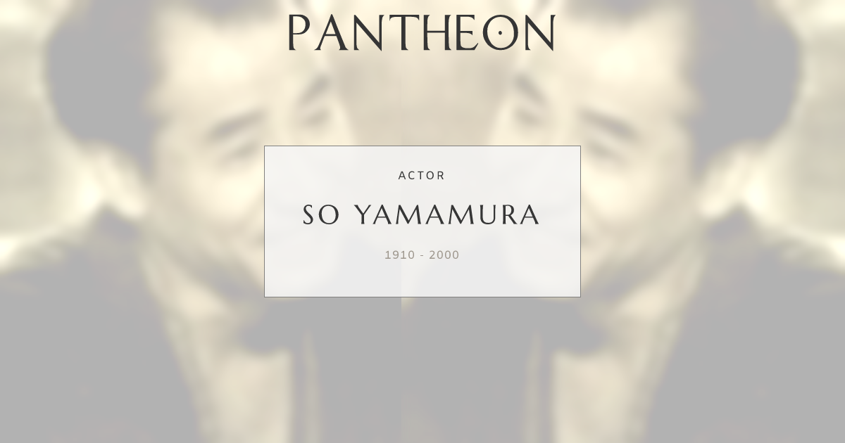 So Yamamura Biography | Pantheon