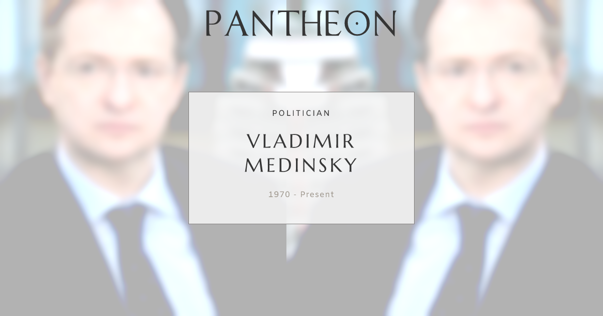 Vladimir Medinsky Biography | Pantheon