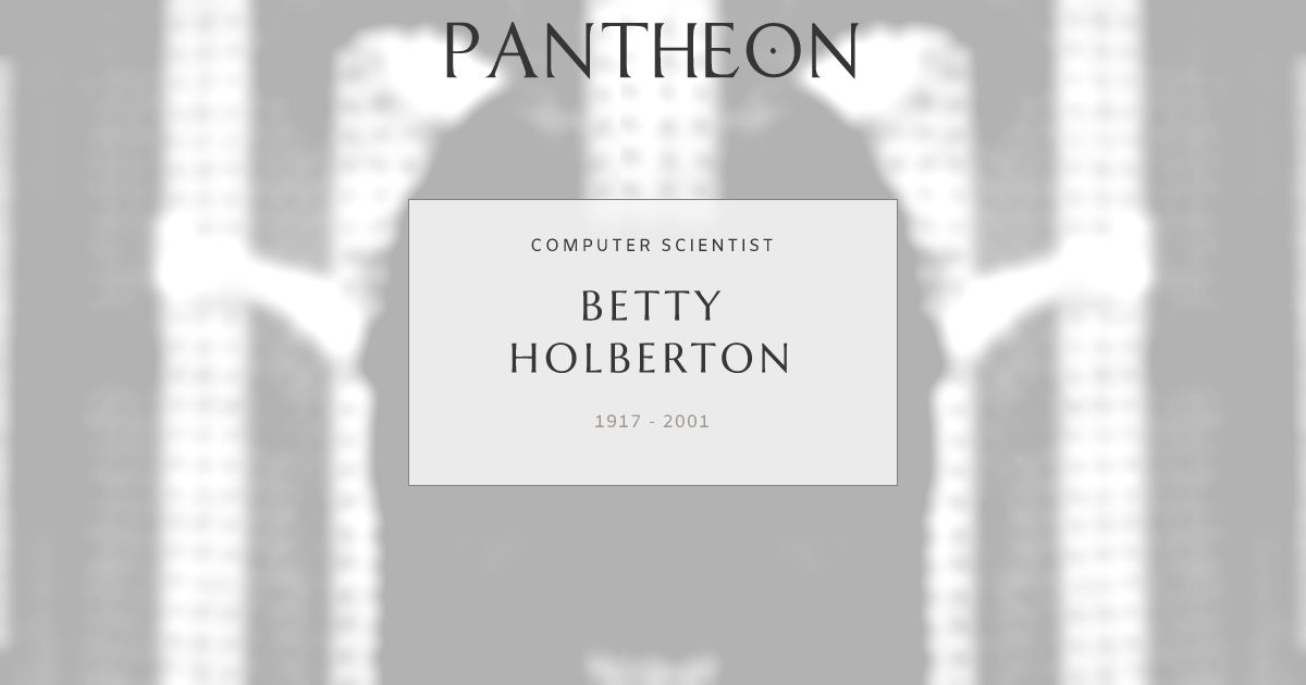 Betty Holberton Biography | Pantheon