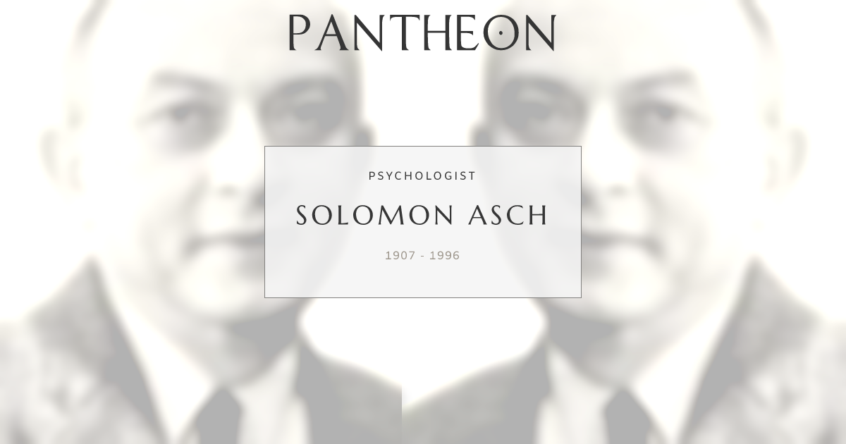 Solomon Asch Biography | Pantheon