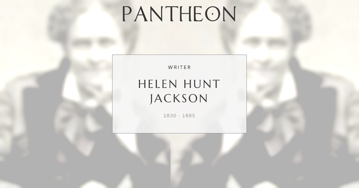 Helen Hunt Jackson Biography | Pantheon