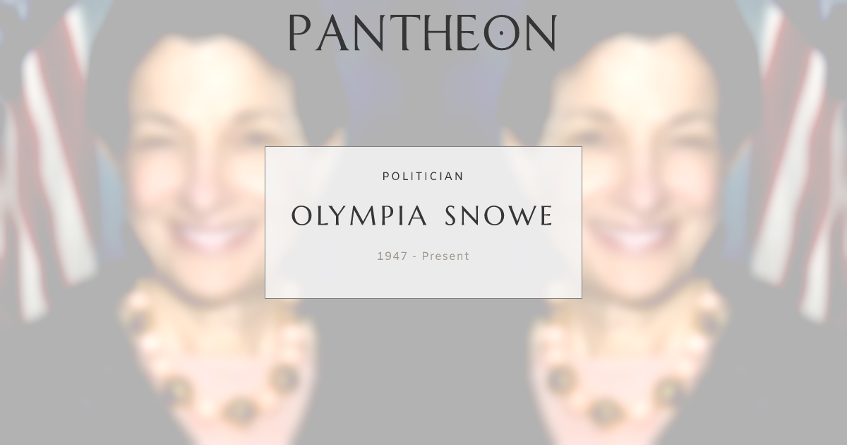 Olympia Snowe Biography | Pantheon
