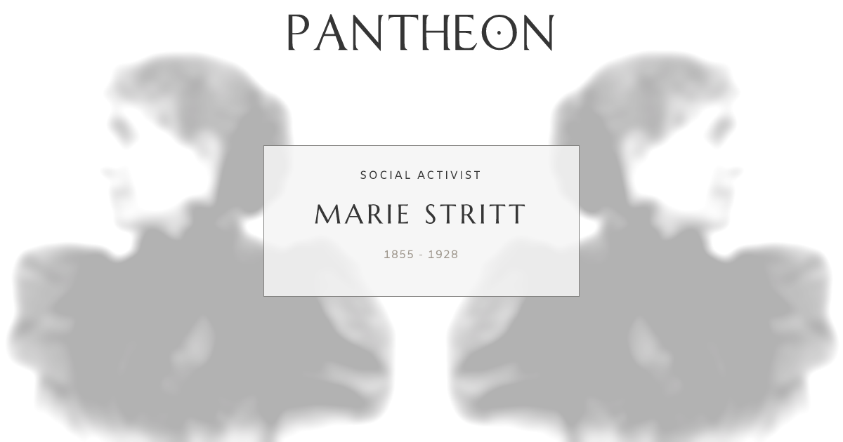 Marie Stritt Biography | Pantheon