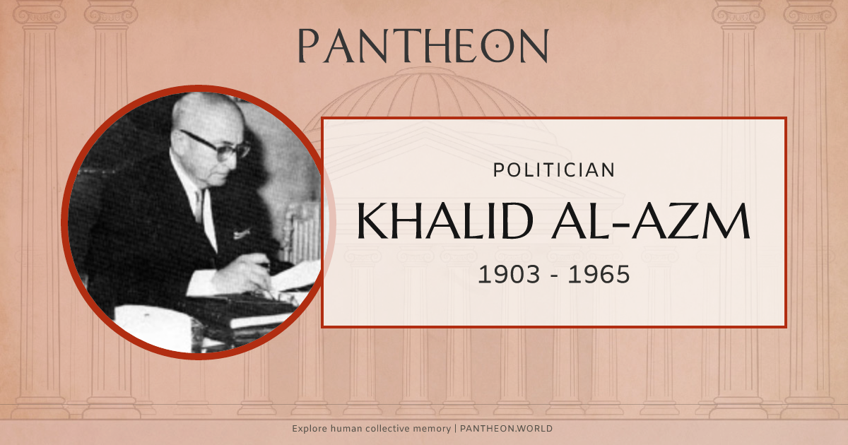 Khalid al-Azm Biography | Pantheon