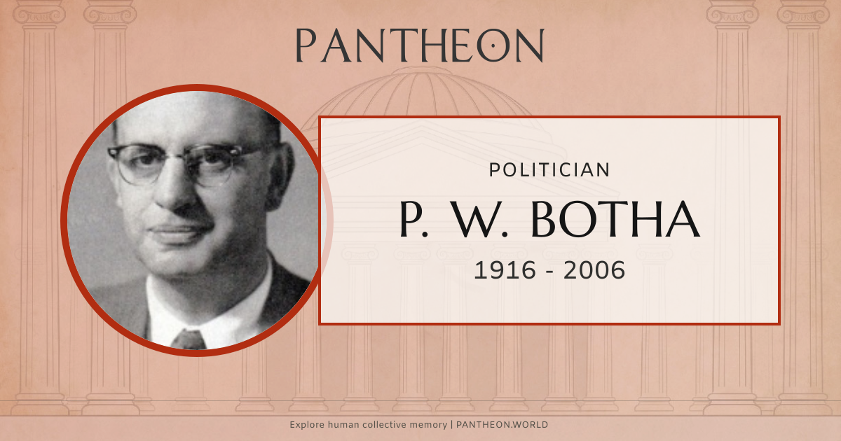 P. W. Botha Biography | Pantheon
