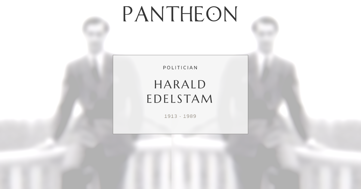 Harald Edelstam Biography | Pantheon