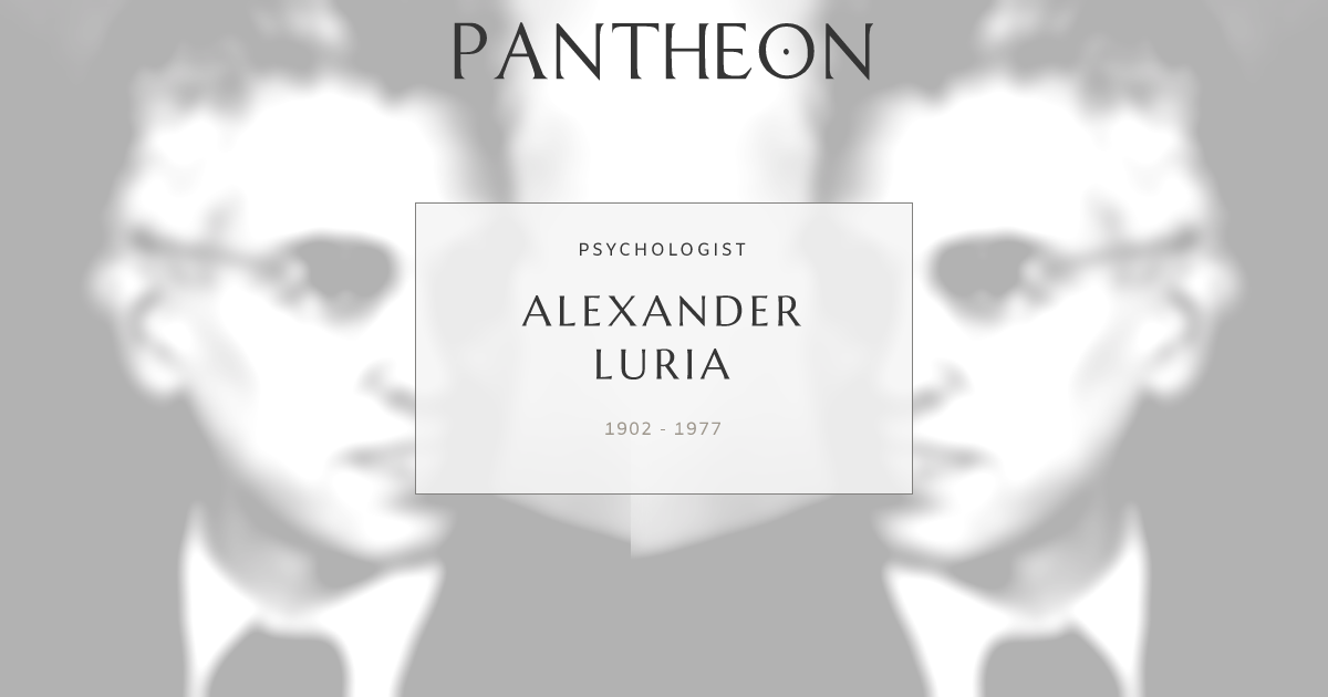 Alexander Luria Biography | Pantheon