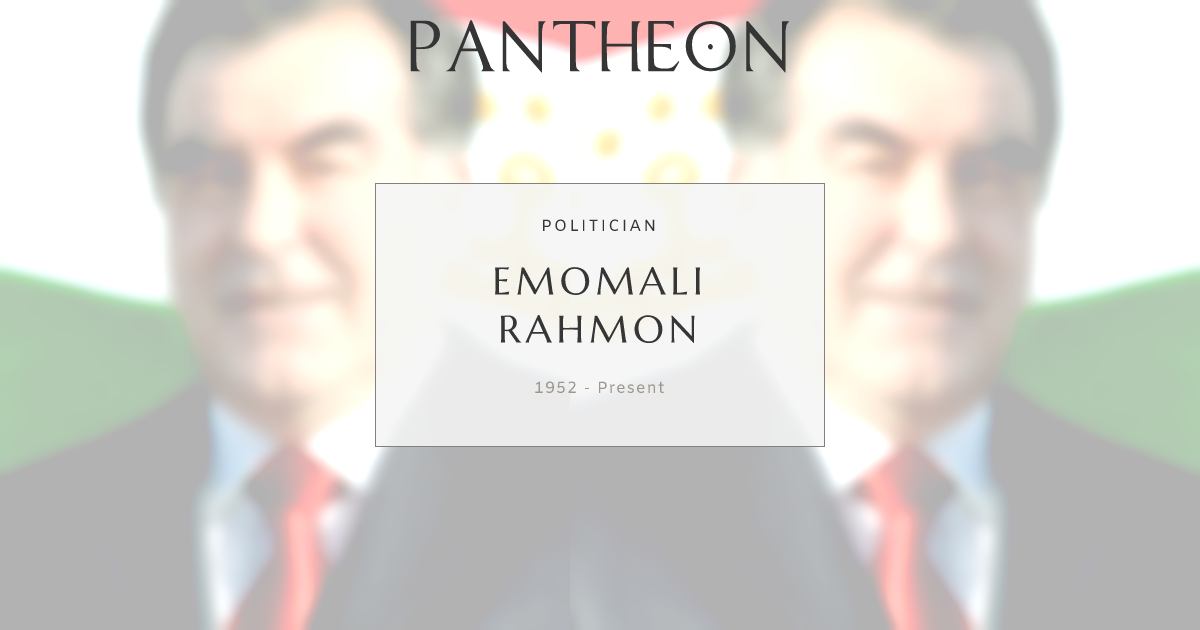 Emomali Rahmon Biography | Pantheon