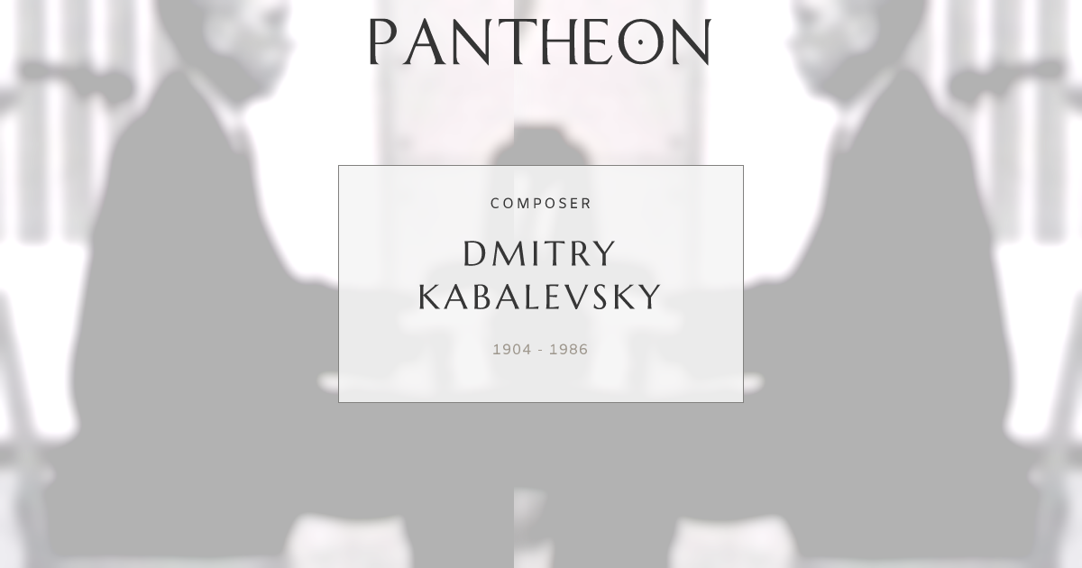 Dmitry Kabalevsky Biography | Pantheon