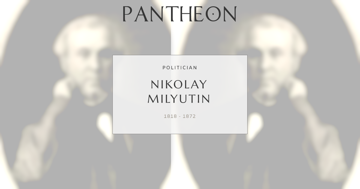 Nikolay Milyutin Biography | Pantheon