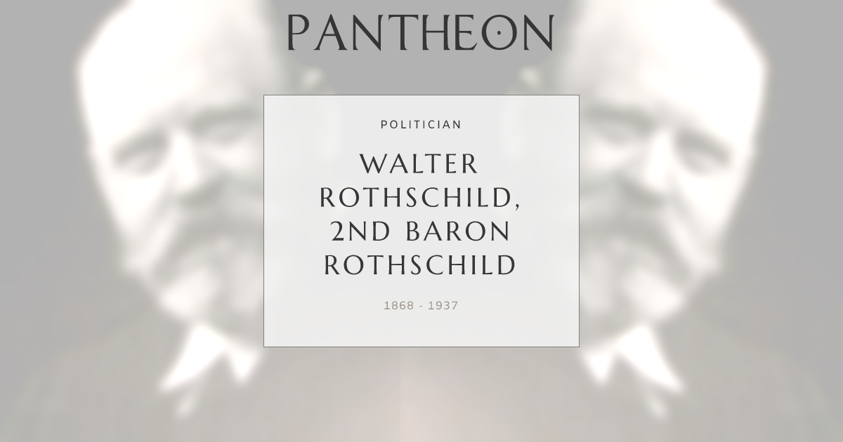 Walter Rothschild, 2nd Baron Rothschild Biography | Pantheon
