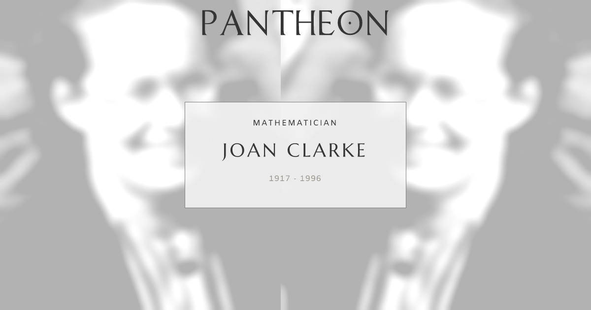 Joan Clarke Biography | Pantheon