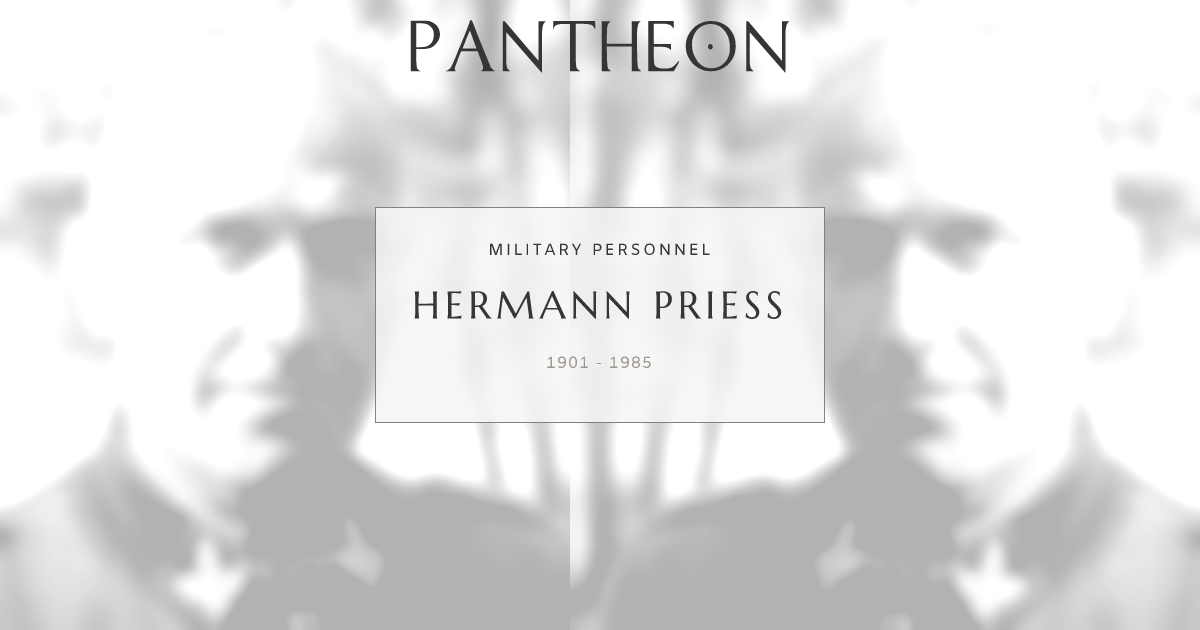 Hermann Priess Biography | Pantheon