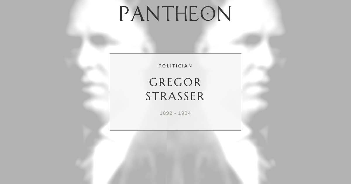 Gregor Strasser Biography | Pantheon