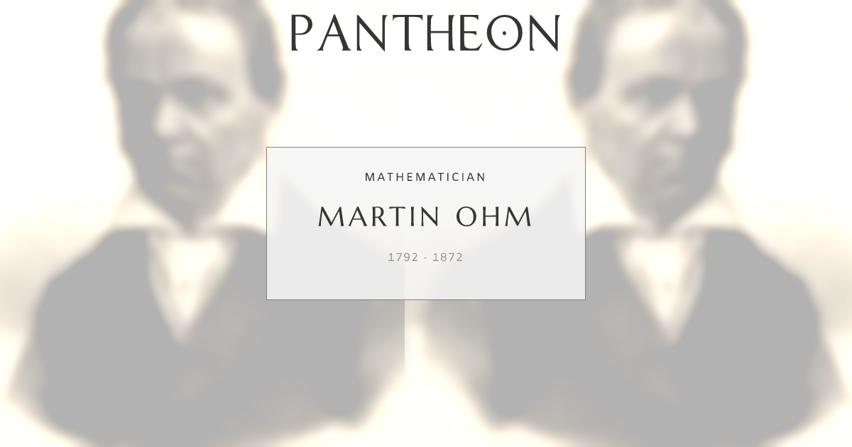 Martin Ohm Biography | Pantheon
