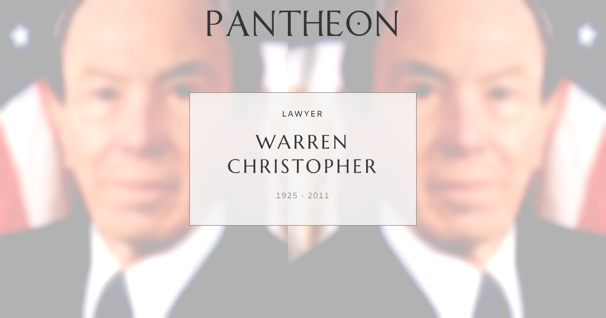 Warren Christopher Biography | Pantheon