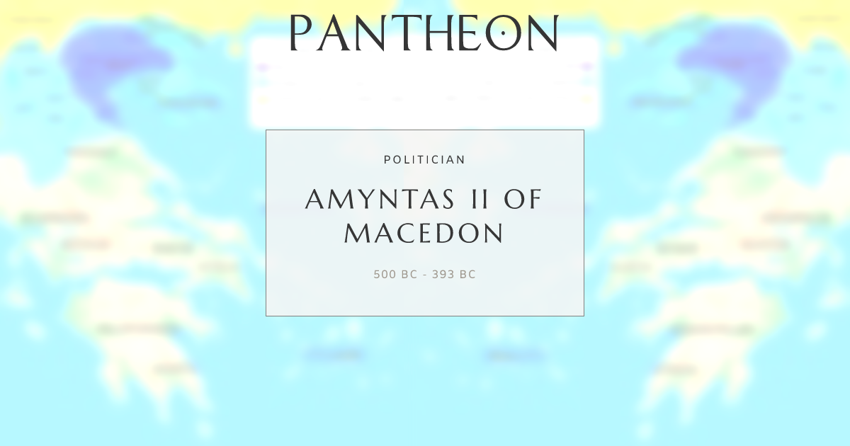 Amyntas II of Macedon Biography | Pantheon
