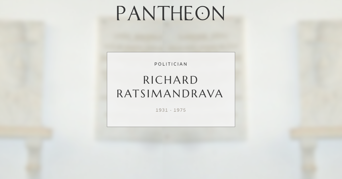 Richard Ratsimandrava Biography | Pantheon