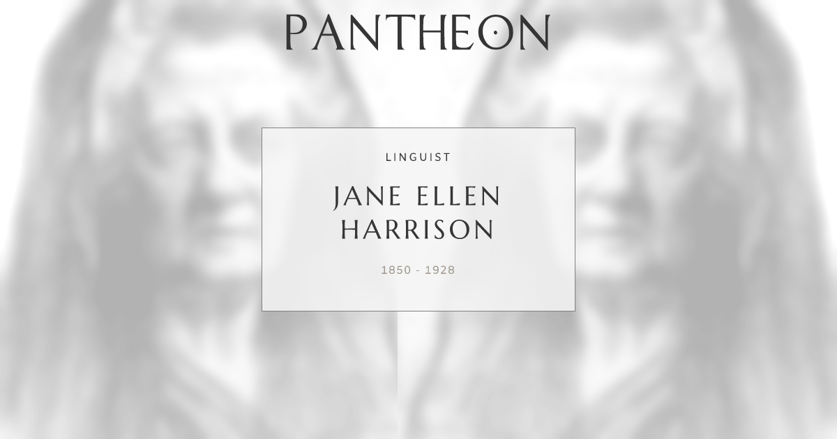 Jane Ellen Harrison Biography | Pantheon