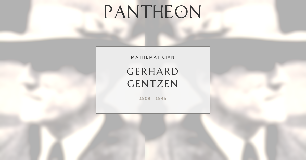Gerhard Gentzen Biography | Pantheon