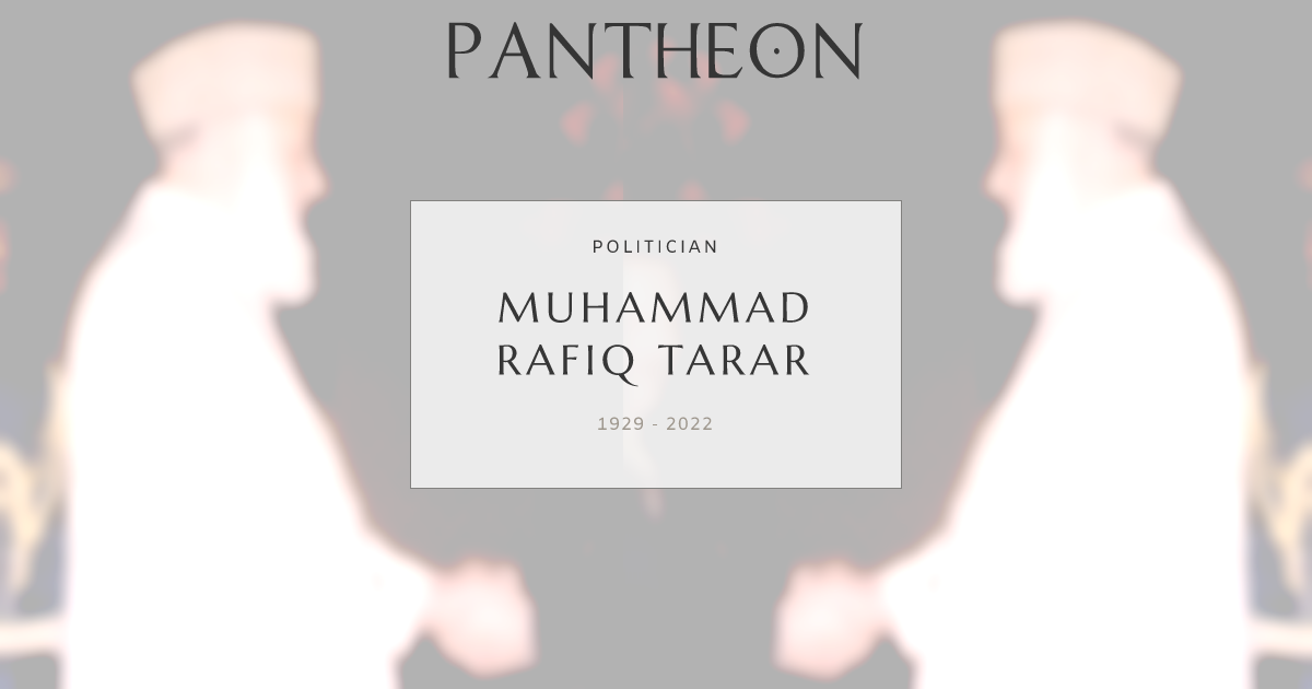 Muhammad Rafiq Tarar Biography | Pantheon
