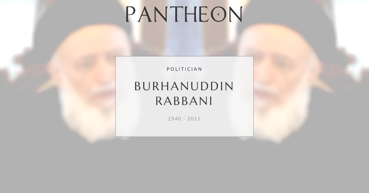 Burhanuddin Rabbani Biography | Pantheon