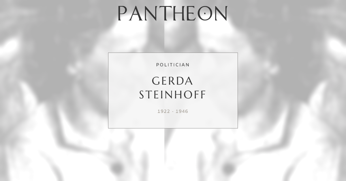 Gerda Steinhoff Biography | Pantheon