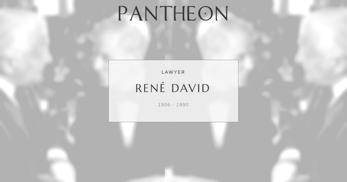 René David Biography | Pantheon