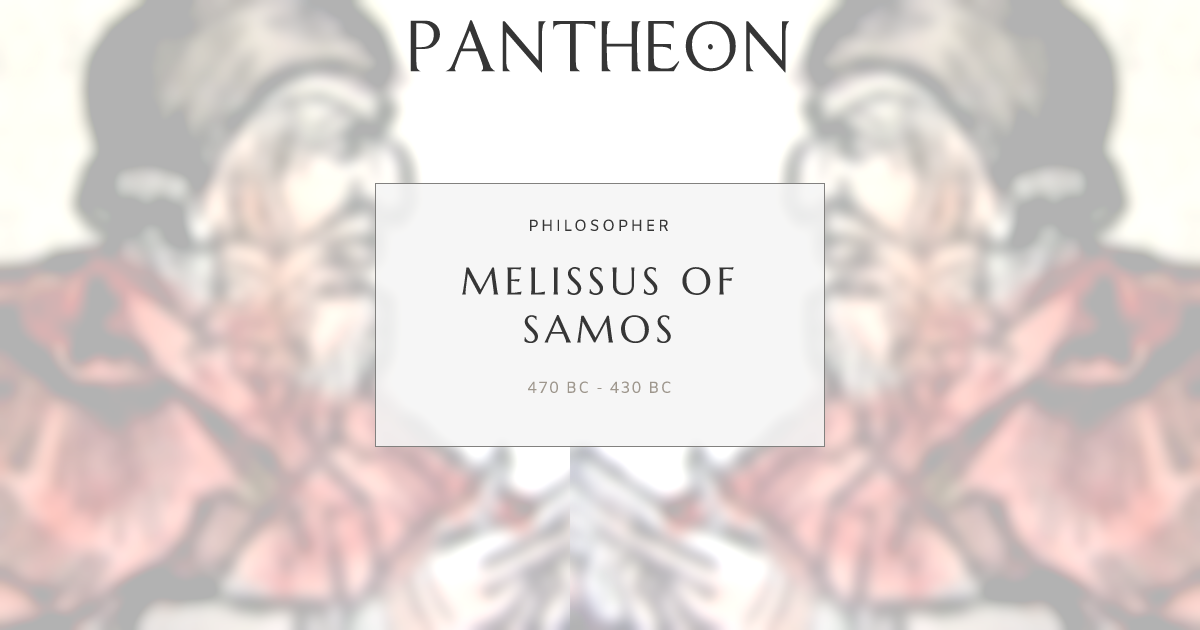 Melissus of Samos Biography | Pantheon