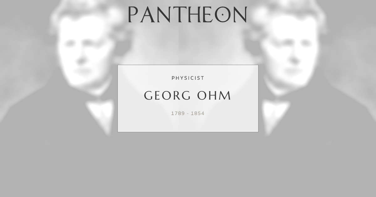 Georg Ohm Biography | Pantheon