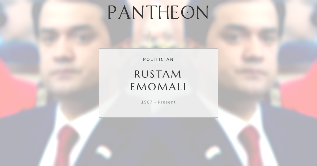 Rustam Emomali Biography | Pantheon