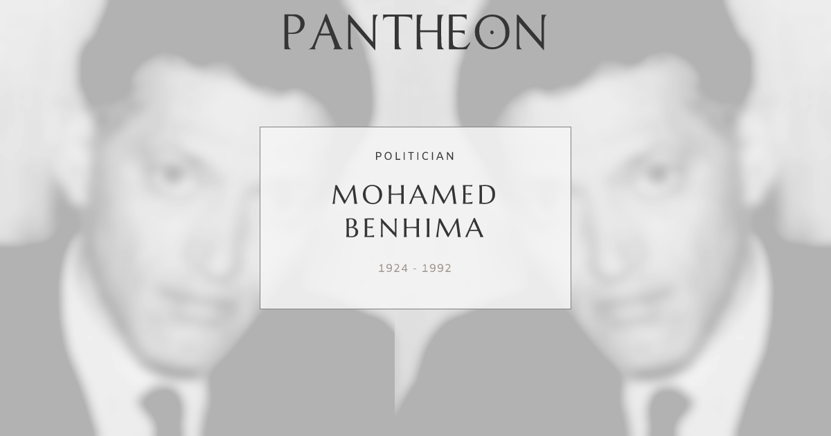 Mohamed Benhima Biography | Pantheon