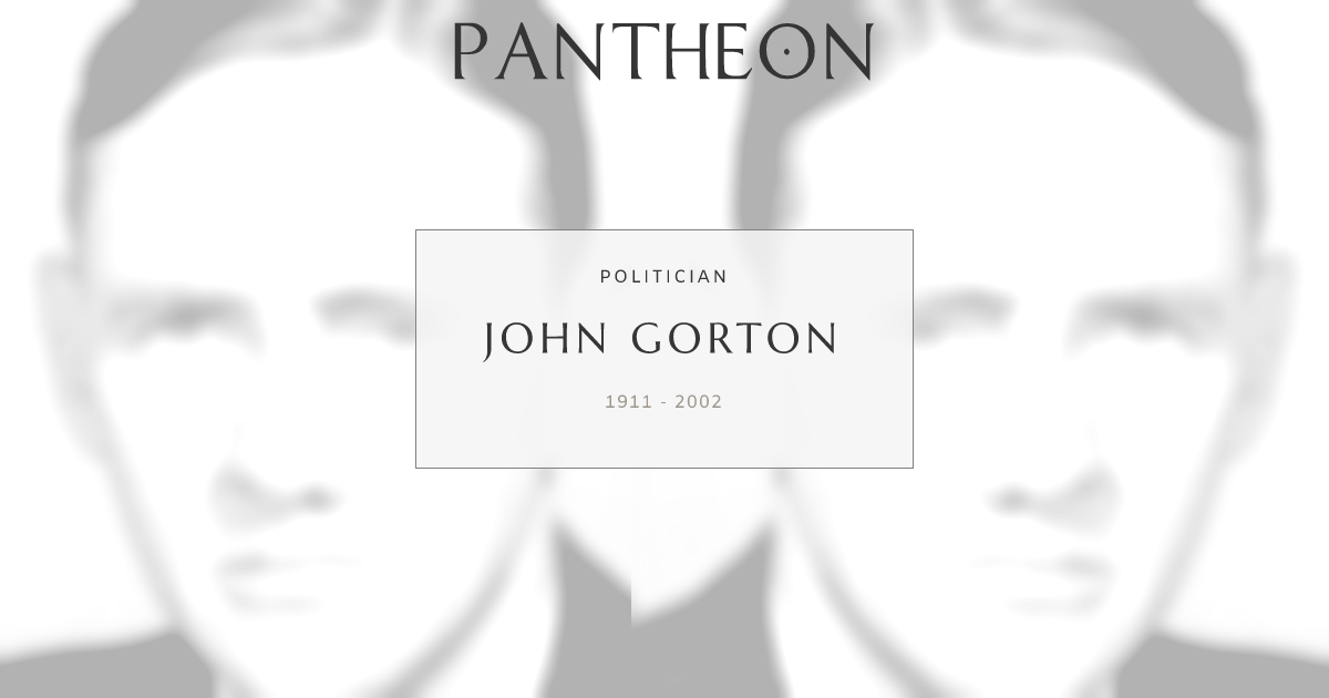 John Gorton Biography | Pantheon