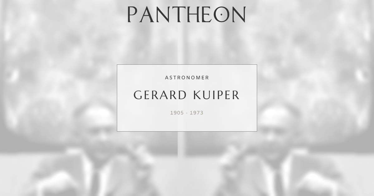 Gerard Kuiper Biography | Pantheon