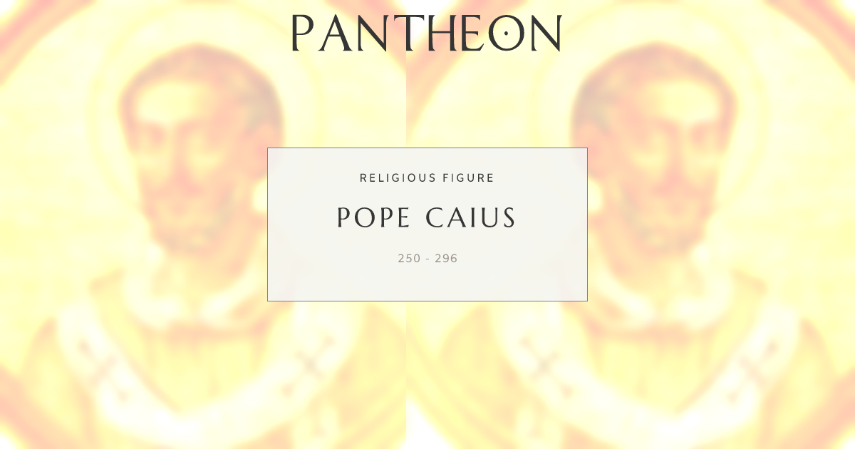 Pope Caius Biography | Pantheon