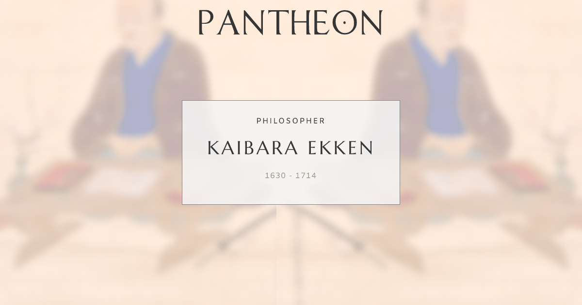 Kaibara Ekken Biography | Pantheon