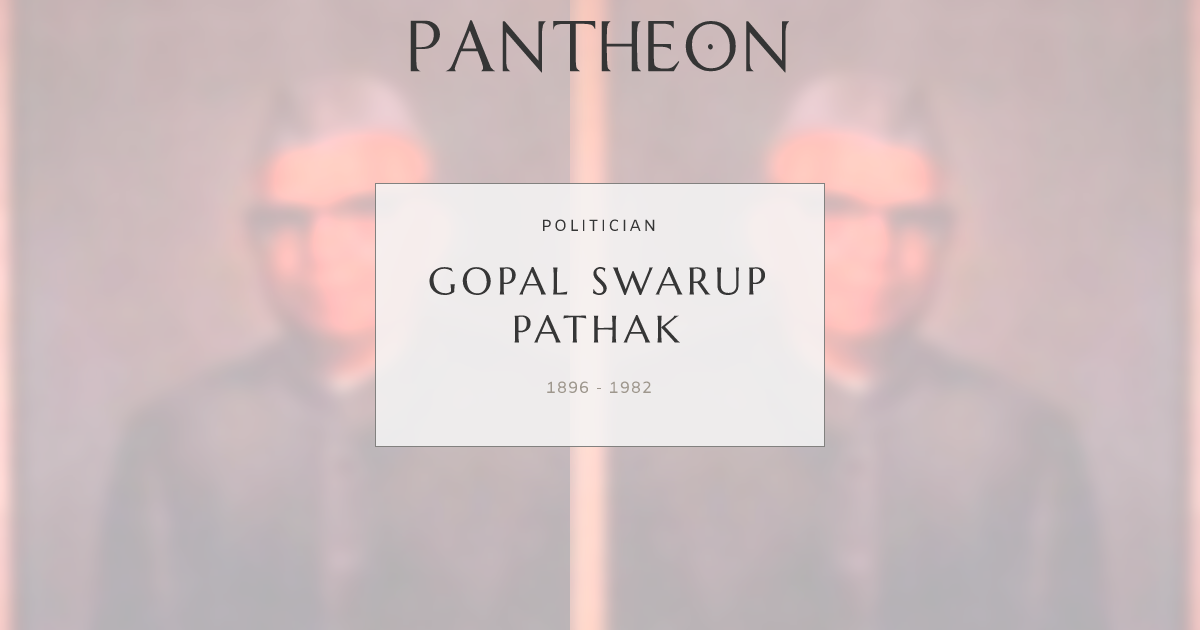 Gopal Swarup Pathak Biography | Pantheon