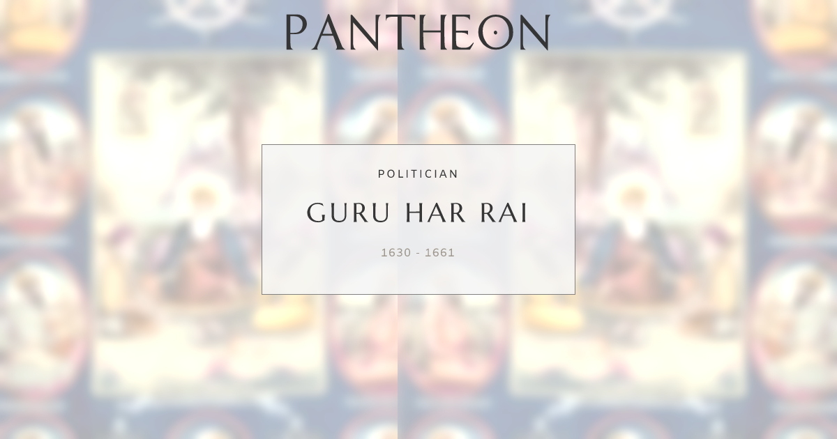 Guru Har Rai Biography | Pantheon