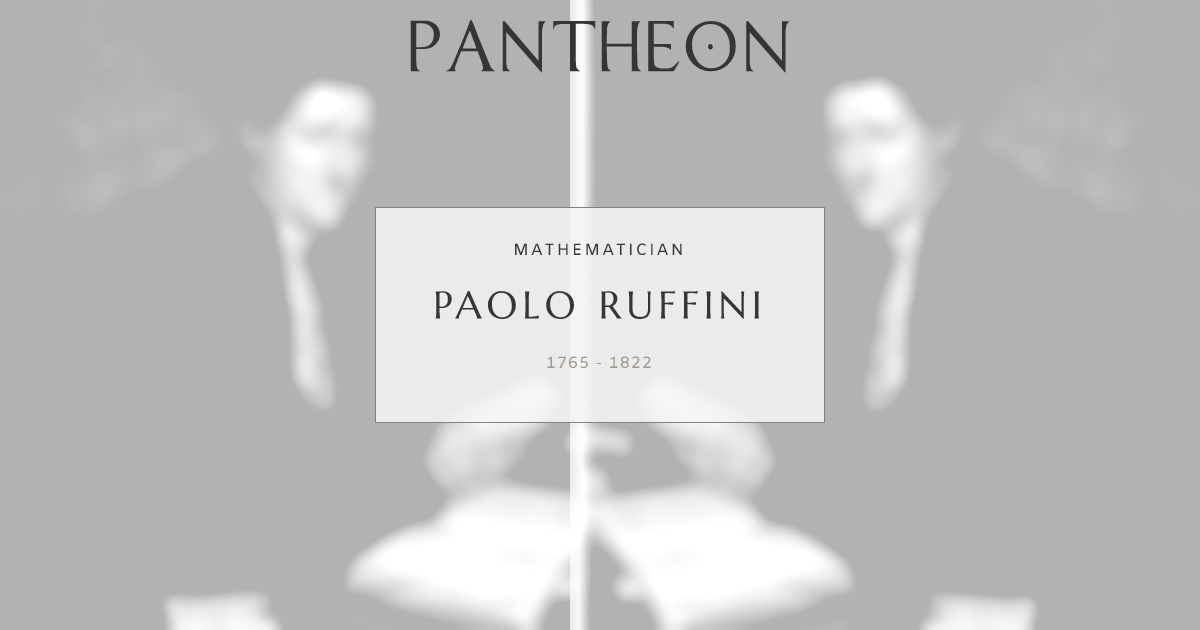 Paolo Ruffini Biography | Pantheon